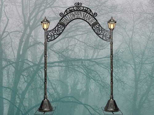 8ft Halloween Manor Archway Prop 2024 Cemetery Gate Graveyard Haunted ...