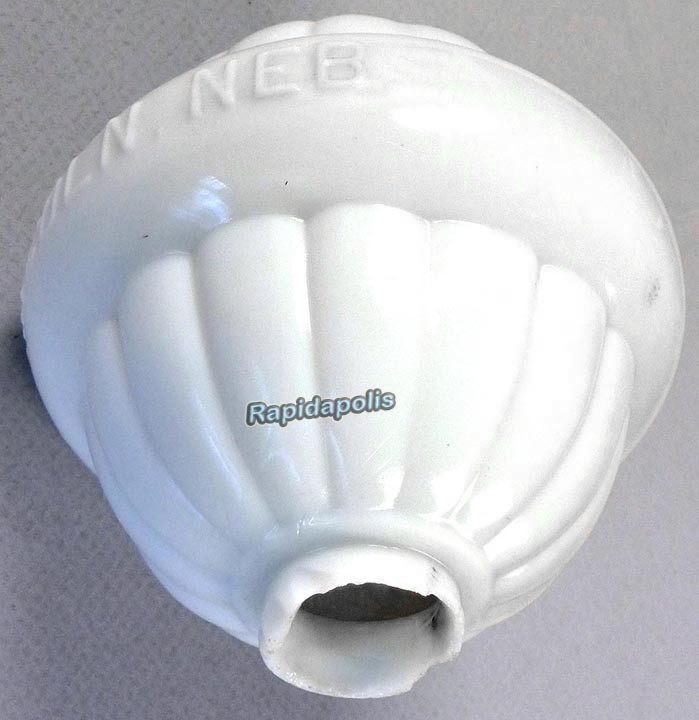 Antique W.C. Shinn Lincoln NE White Milk Glass Ribbed Belted Lightning ...