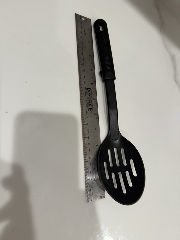 Chefmate Black Plastic Slotted Spoon Heat Resistant Kitchen Utensil | eBay