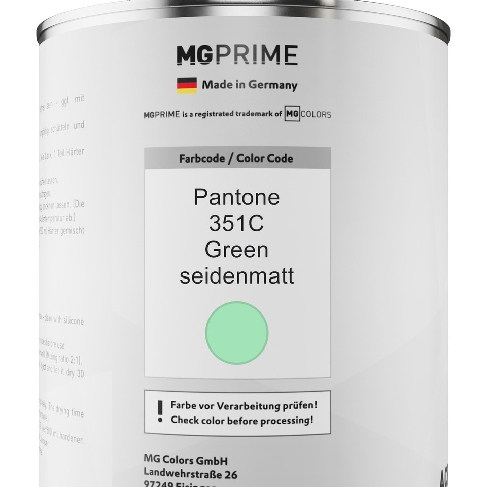 Pantone 351C Green seidenmatt Acryl Lack 1,5 Liter 1500 ml Dose inkl ...