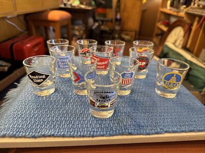 Vintage Souvenior Railroad RR Shot Glasses Lot of 12 | eBay