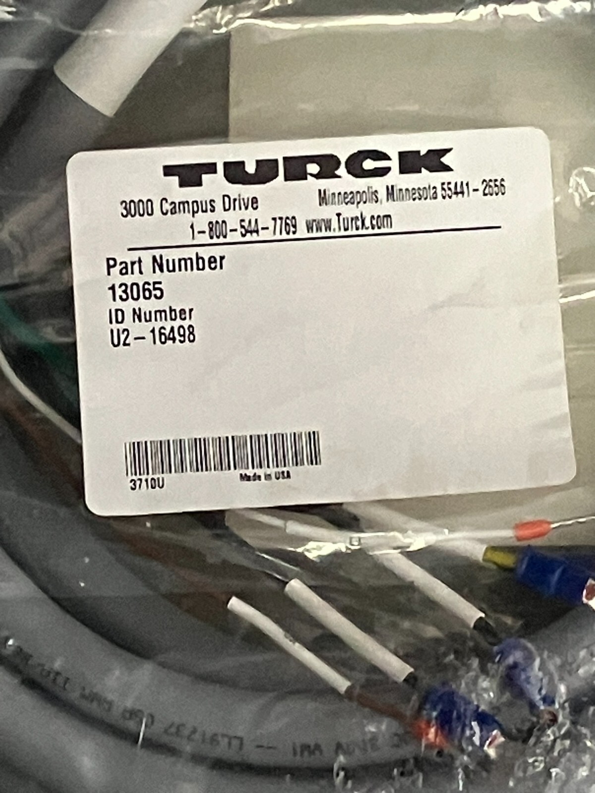 TURCK+13065+CABLE+ASSEMBLY+ID+NO.+U2-16498+Or+173K357G04+Or+W4057 for ...