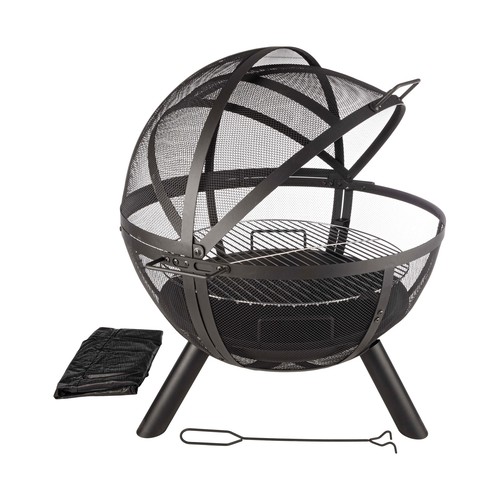 Outdoor Fire Pit Sphere 30” Flaming Ball Firepit Grill Wood Fire Pits ...