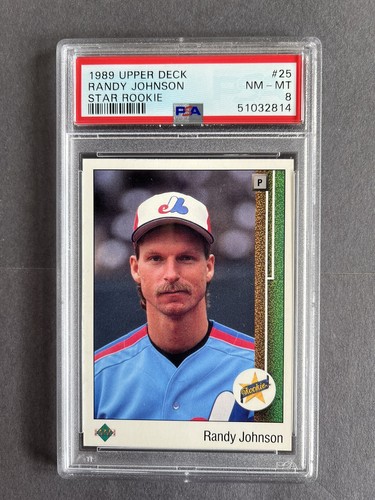 1989 UPPER DECK Randy Johnson #25 Star Rookie RC PSA8 NM-MT Expos HOF ...