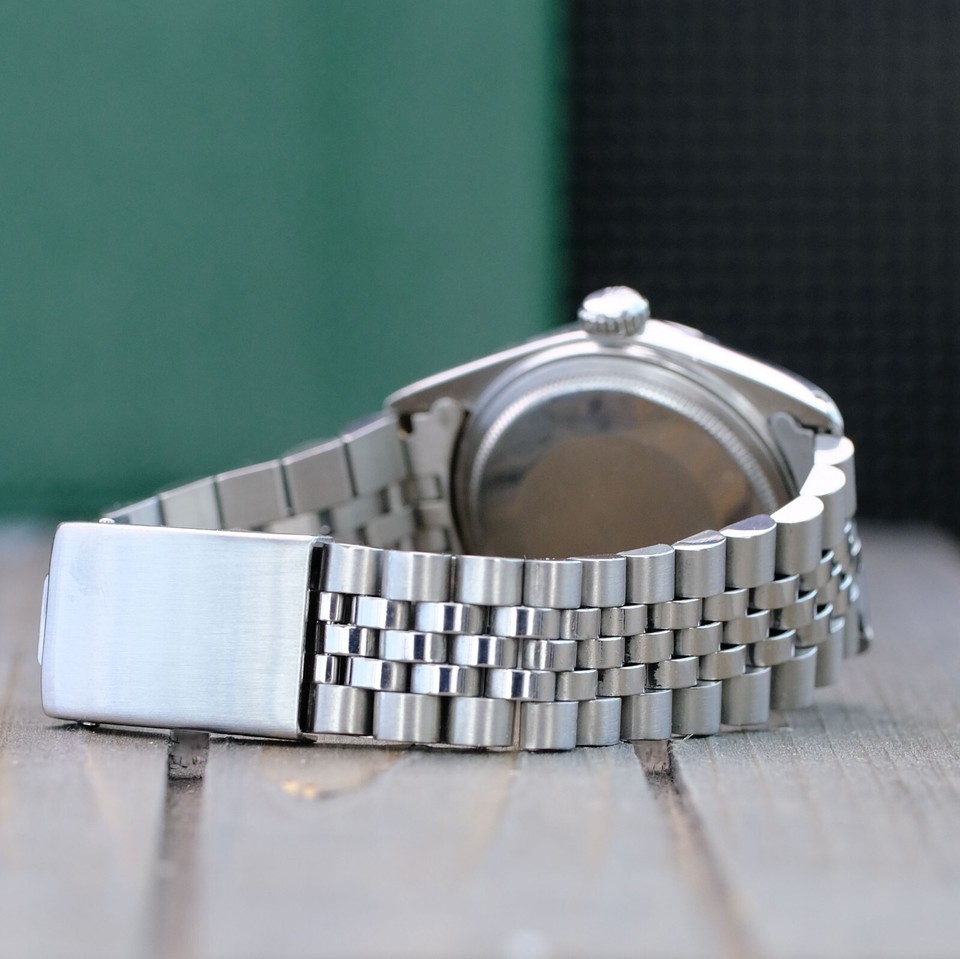 Rolex Datejust Steel Ice Blue Diamond Dial Engine Turned 36mm Unisex ...