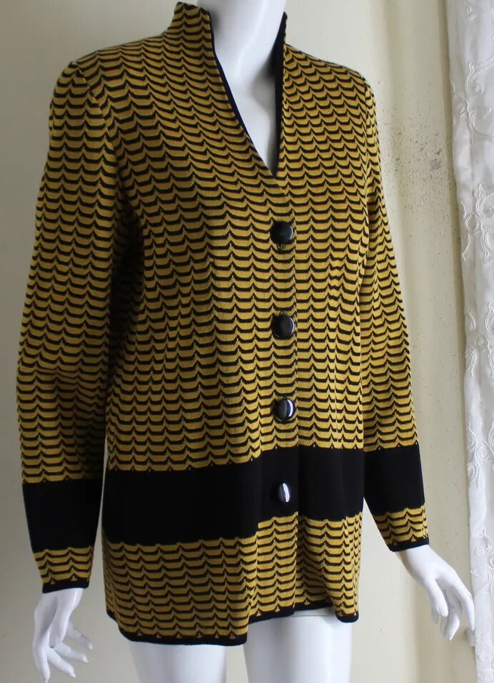 Exclusively Misook Sz M Gold Black Honeycomb Exquisite Acrylic Jacket ...