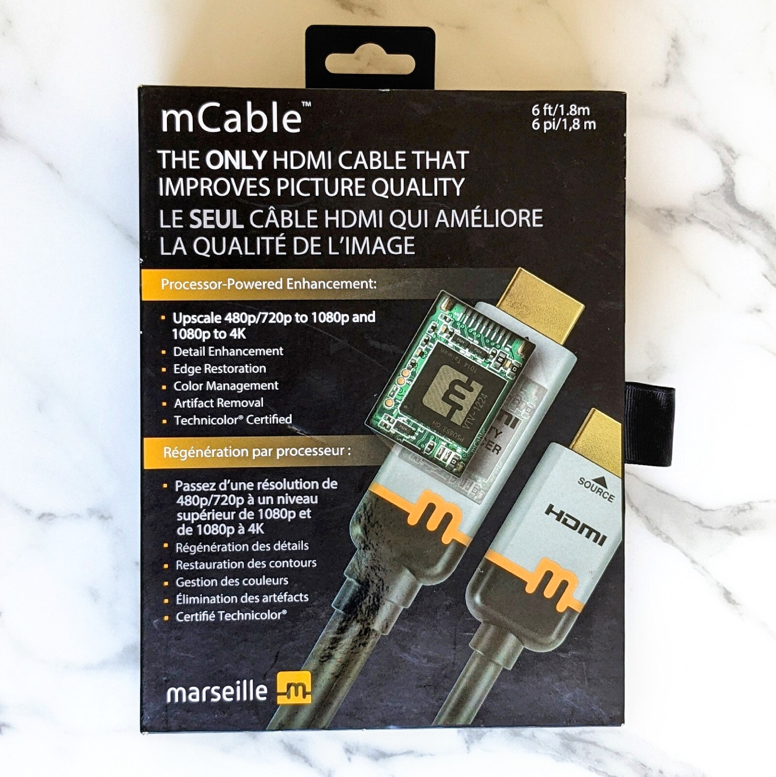 Marseille mCable 6 Ft. Upscaling HDMI Cable with Advanced 4K/UHD Video ...