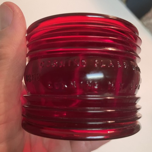 Antique 1868-1923 Corning Glass Fresnel Ship Running Light Lens Glass ...