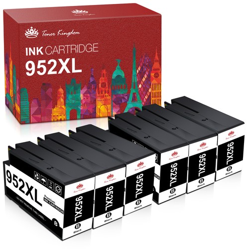 6x 952XL Black Ink For HP 952-XL OfficeJet Pro 7720 7740 8216 8702 8710 ...