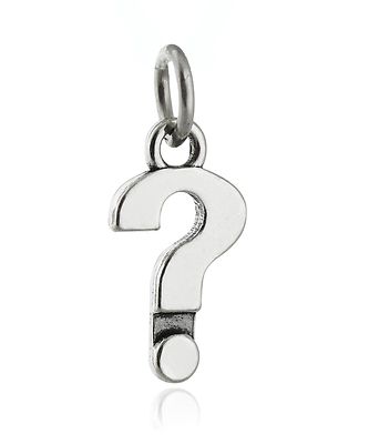 Question Mark Charm - 925 Sterling Silver Punctuation Interrogative ...