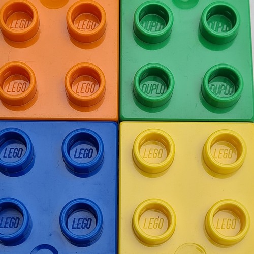 Six Bricks Set. Duplo 2x4 Blocks, 6 Colour Set. Genuine Lego, Washed ...
