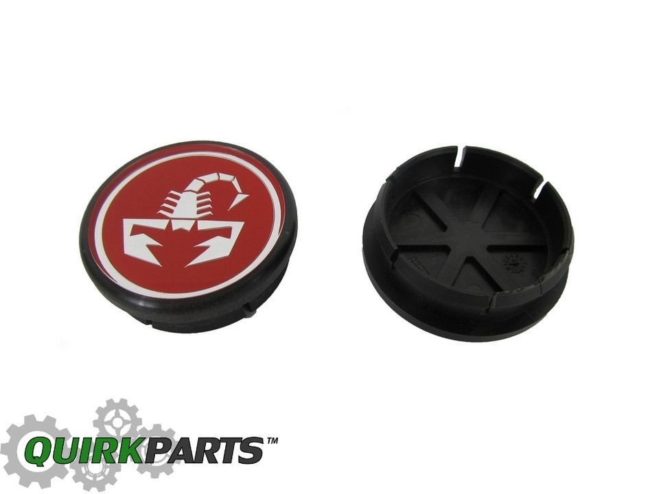 2012-2017 FIAT 500 SCORPION WHEEL CENTER CAPS OEM MOPAR GENUINE BRAND ...