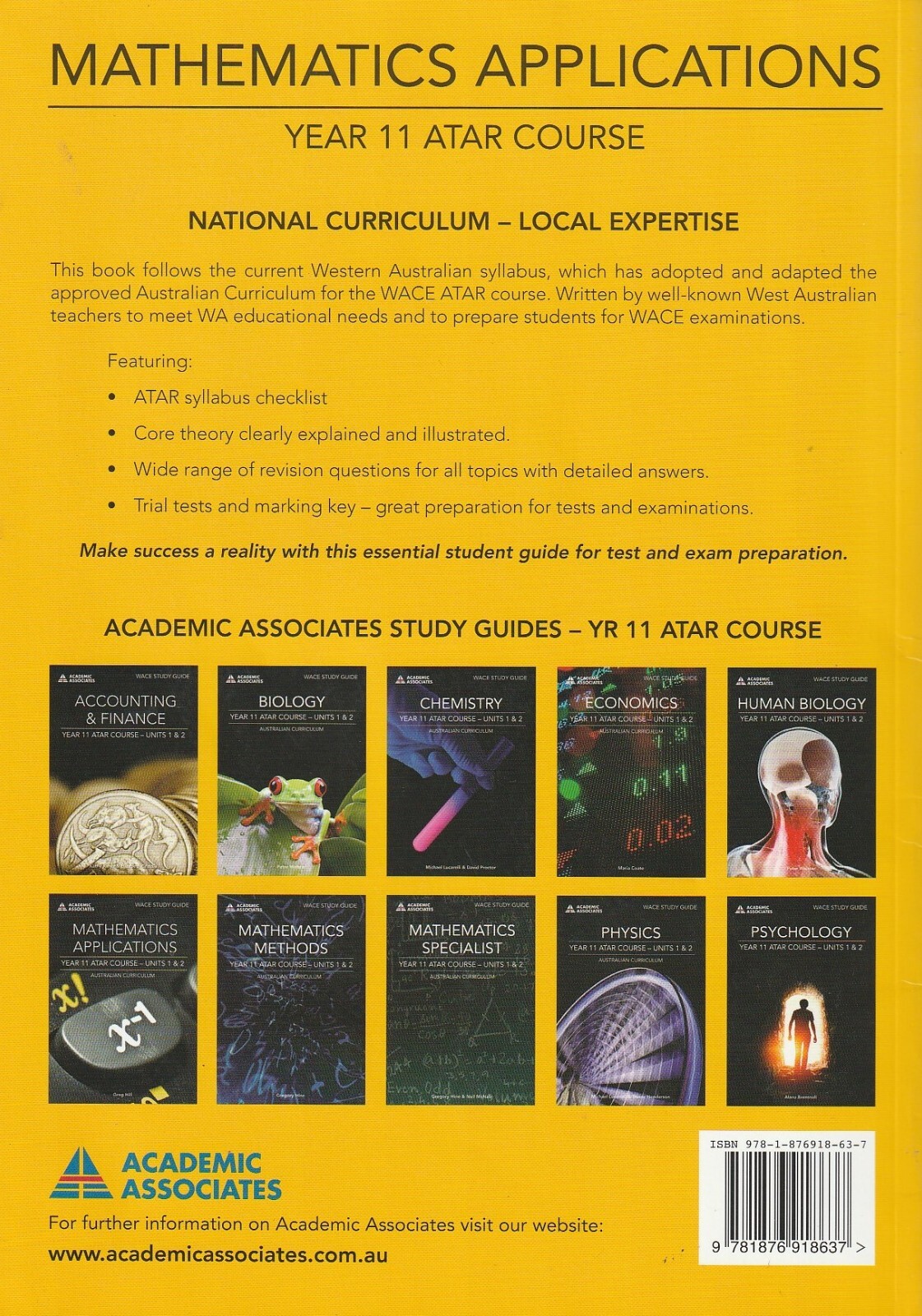 Mathematics Applications Year 11 Atar Course Units 1 & 2 Wace Study ...