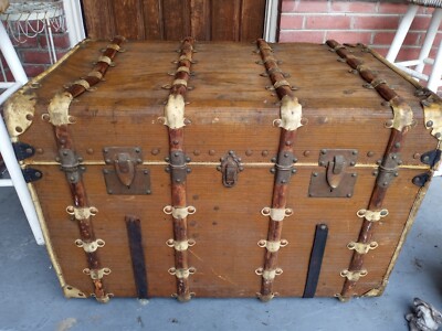 1920s Antique steamer Trunk W/interior Shelving System RARE Find | eBay