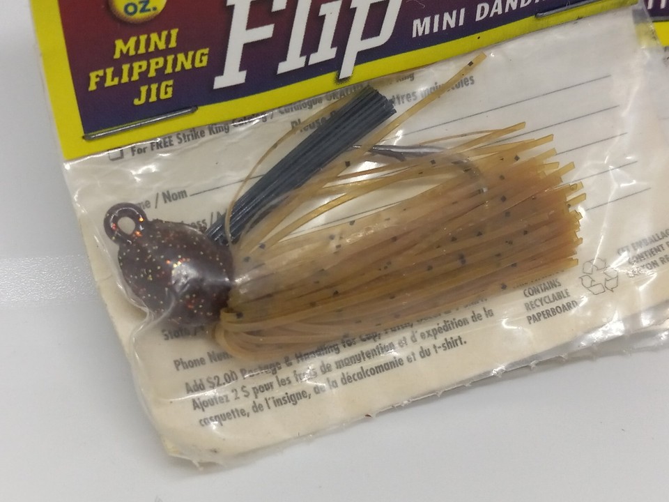 Lot Of 2 Strike King Jigs Bitsy Bug Flipping Green/Yellow 1/4oz Finesse ...