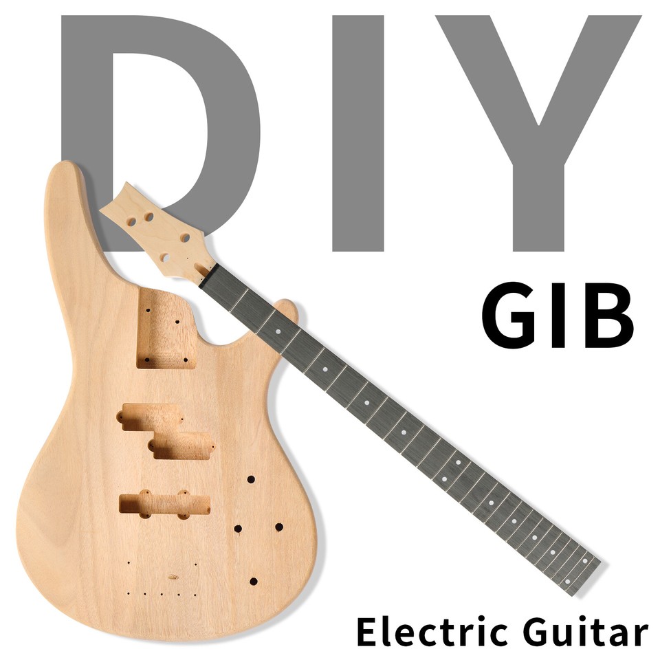 DIY GIB Style Electric Bass Guitar Kits with Mahogany Body, Maple Neck ...