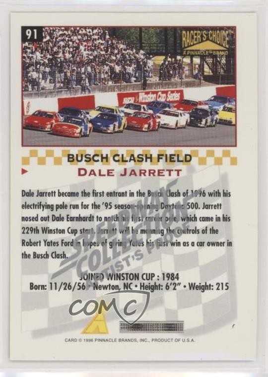 1996 Racer's Choice Busch Clash Speedway Collection Artist's Proof Dale ...