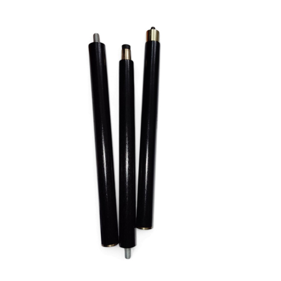 Black Wooden Walking Stick Replacement Shaft – Threaded Metal Tips – 3 ...