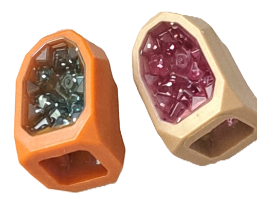 LEGO 2 xROCK GEODE w/ MOLDED GLITTER TRANS - DARK PINK & LIGHT BLUE ...