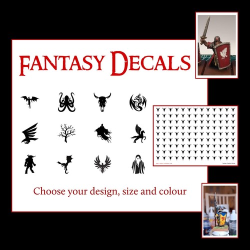 Fantasy Decals - Custom Sheets - 28mm Tabletop Gaming - Boardgame | eBay UK