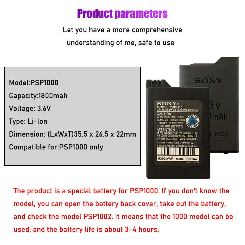 New OEM Original For Sony PSP Replacement Battery PSP 2000 3000 PSP ...