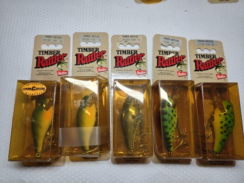 HEDDON TIMBER RATTLER White Cedar Wooden Lures 1980s 80s NOS Rare HTF ...