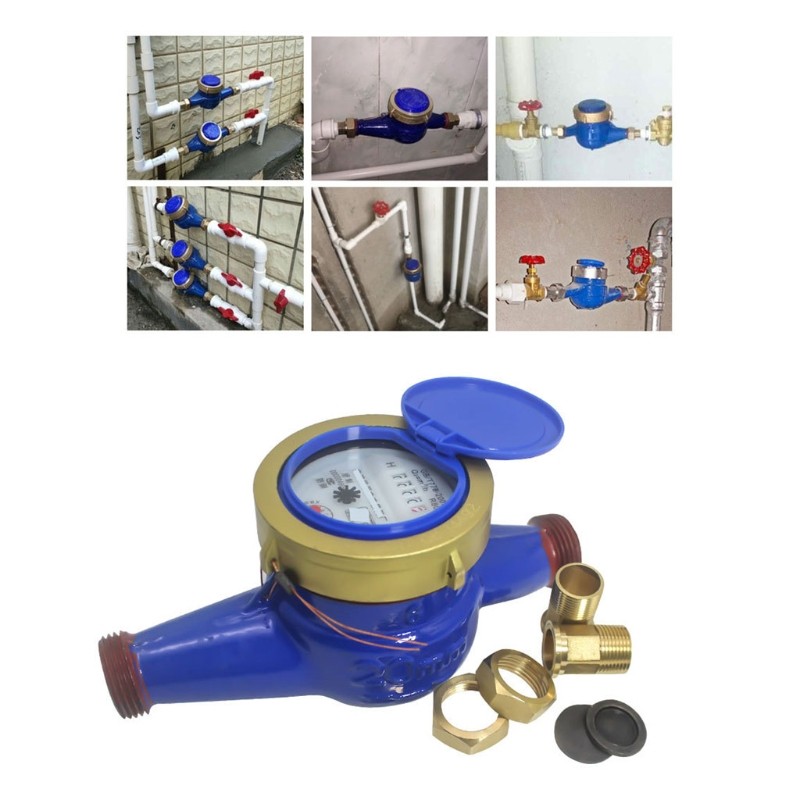 Cold Water Meter with Fittings for Garden & Home Usage Water Meter for ...