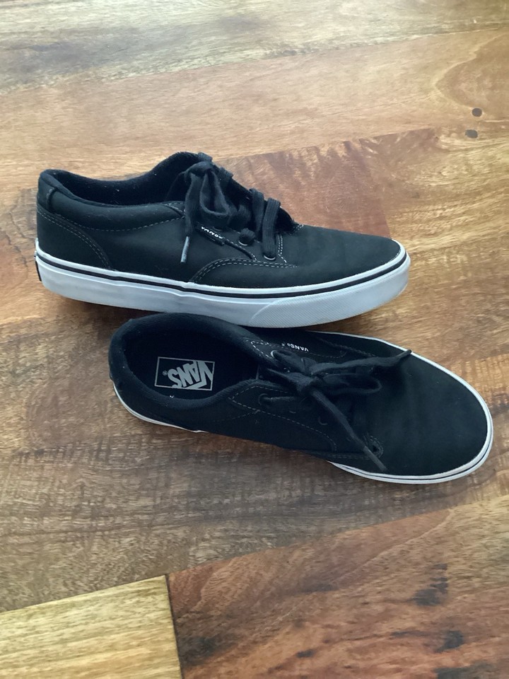 Vans Boys Winston Canvas Black And White Shoes Sz 5 | eBay