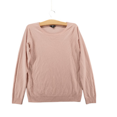 Fig Women's Pullover Knit Sweater Pink Medium Long Sleeve Crew Neck ...