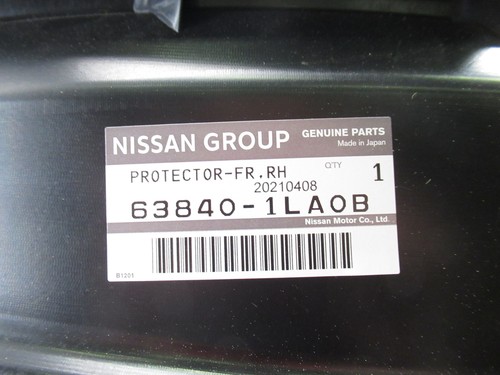 Genuine OEM Nissan 63840-1LA0B Right Front Fender Splash Shield 2017 ...