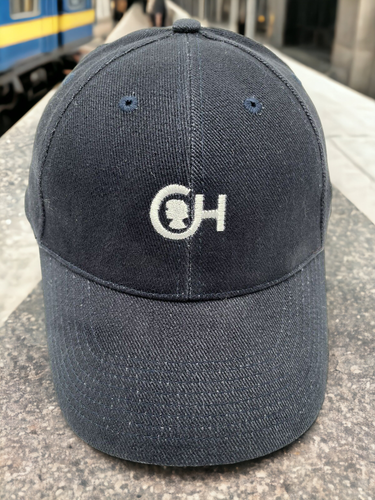 CH Logo Hat Black with White Logo Ladies Head in CH Baseball Cap Strap ...