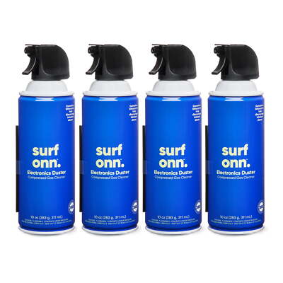 Electronics Duster Compressed Gas Cleaner, 10 Oz, 4-Pack, Length 2.56 ...