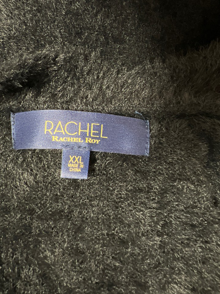 November Black Rachel Roy Fuzzy Cardigan Sweater Amara Size XXL ...