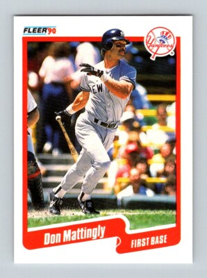1990 Fleer Baseball Card #447 Don Mattingly New York Yankees 1st Base ...