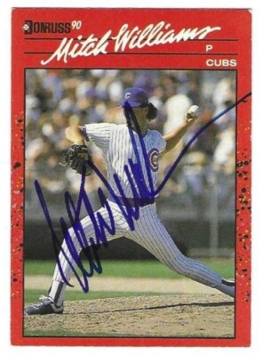 Autographed 1990 Donruss #275 MITCH WILLIAMS Chicago Cubs card w/ COA ...