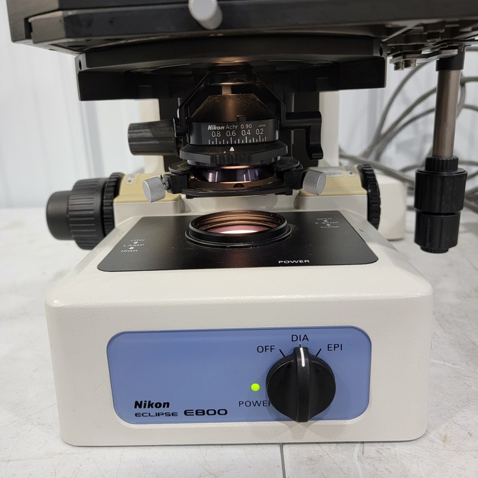 Nikon DIC Eclipse E800 Microscope Trinocular Head w/ Power Unit, Eyepieces, Lamp | eBay
