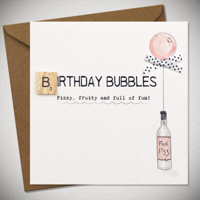 Scrabbley Piece Prosecco Bottle Birthday Card - Bexy Boo Luxury 3D ...