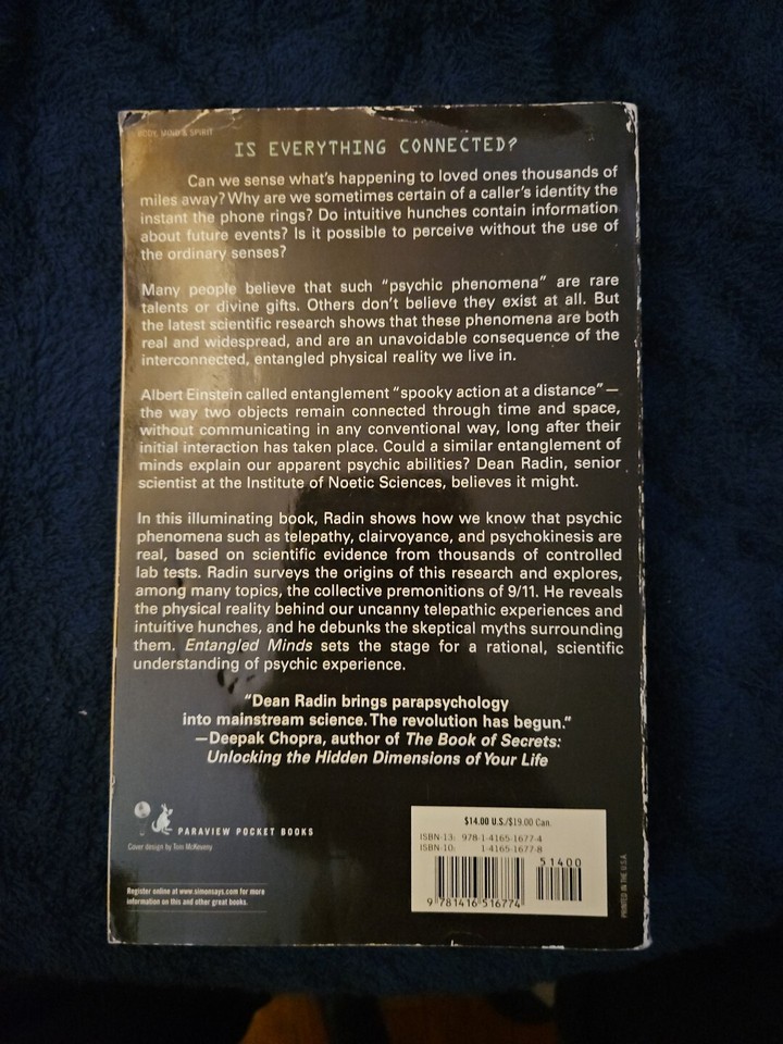 Entangled Minds : Extrasensory Experiences in a Quantum Reality by Dean ...