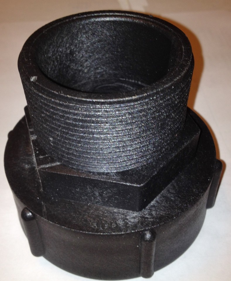 275 330 Gallon IBC Tote Tank Valve Adapter 3" Coarse(75mm) x 2" NPT ...