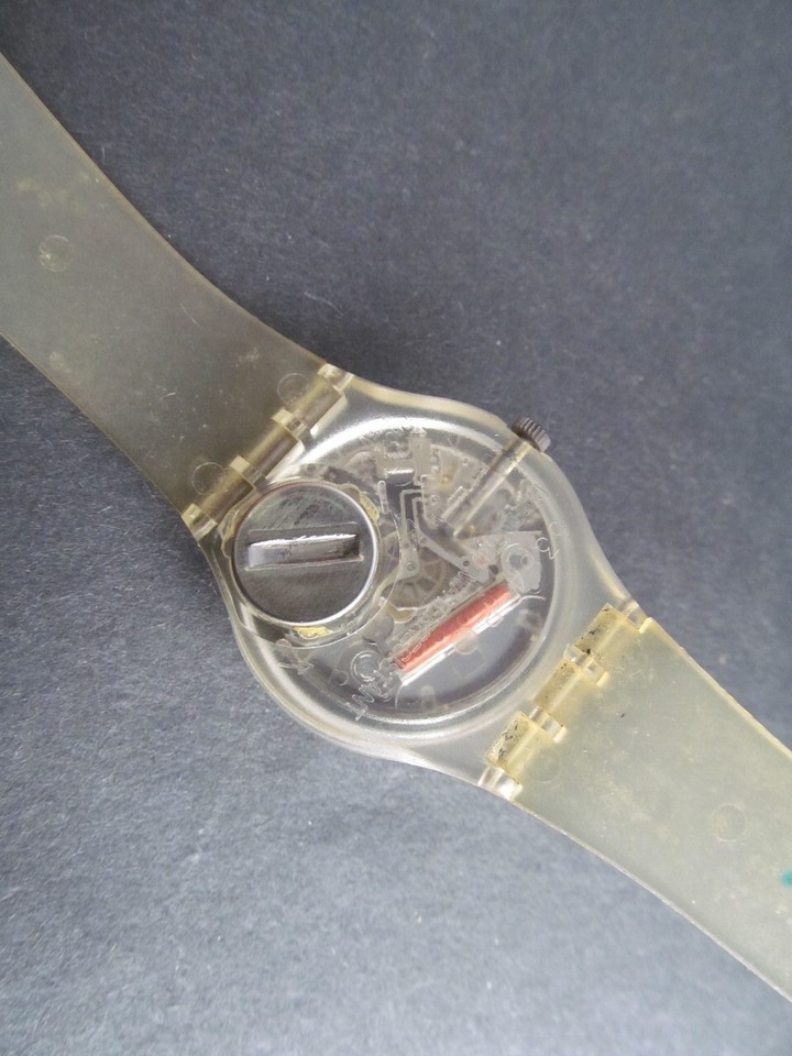 Used Swatch 6384-P see-thru design watch, new battery | eBay
