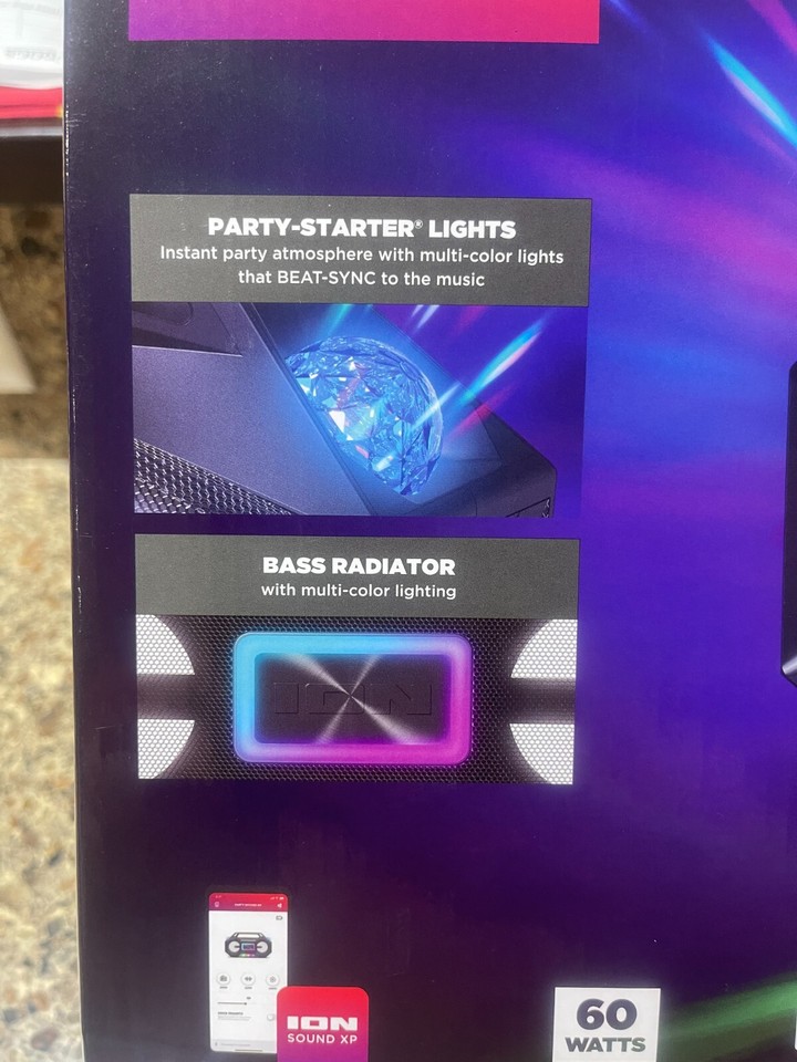 NEW ION Audio Party Rocker Go HighPower Boombox Portable Speaker w ...