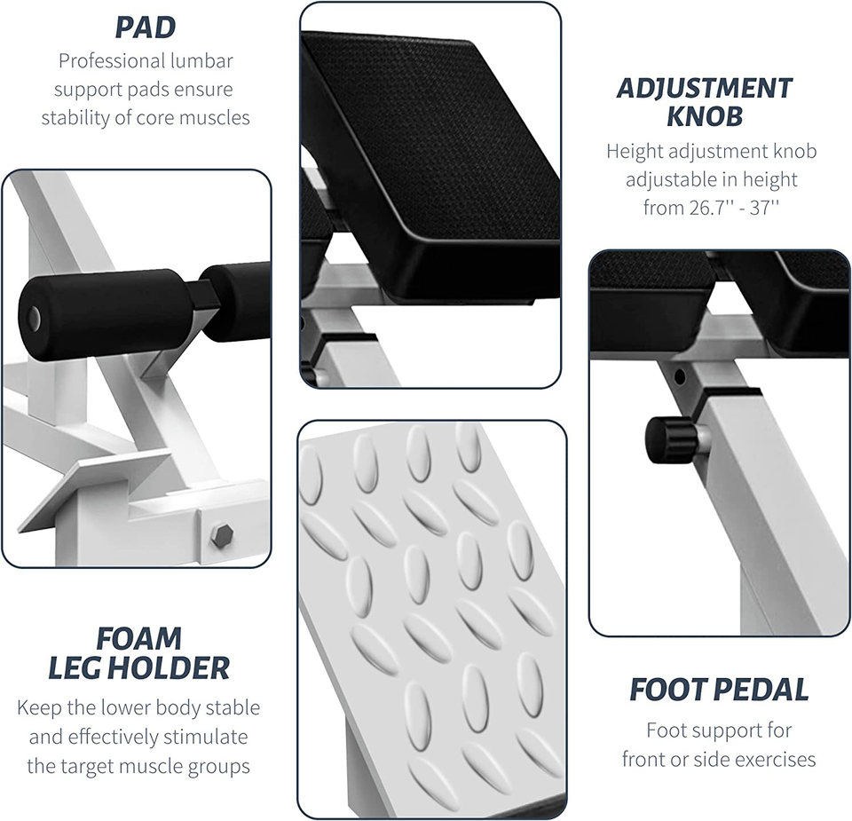 Roman Chair Lower Back Extension Bench reverse hyperextension machine ...
