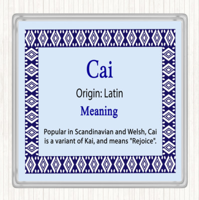 Cai Name Meaning Drinks Mat Coaster Blue | eBay UK