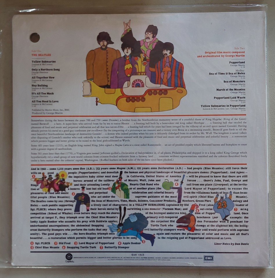 The Beatles Yellow Submarine SEALED SW-153 Vinyl LP 70s Psychedelic Rock | eBay
