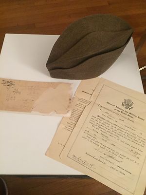 MILITARY HAT LETTER ENVELOPE 1918 ORDER OF INDUCTION GRANT NEBRASKA ...