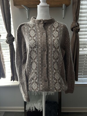 Vintage White Stag Brown Cable Knit Cardigan, XL | eBay