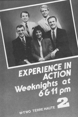1986 WTWO TV NEWS AD KERRY DEAN, MARK ALLEN, JOHNNY PALMER, DENNIS ...