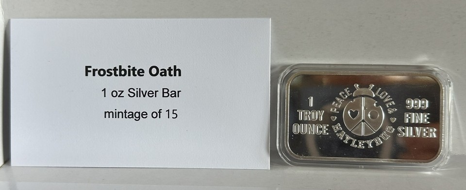 2025 1 oz Frostbite Oath silver Art Bar with COA mintage 15 | eBay