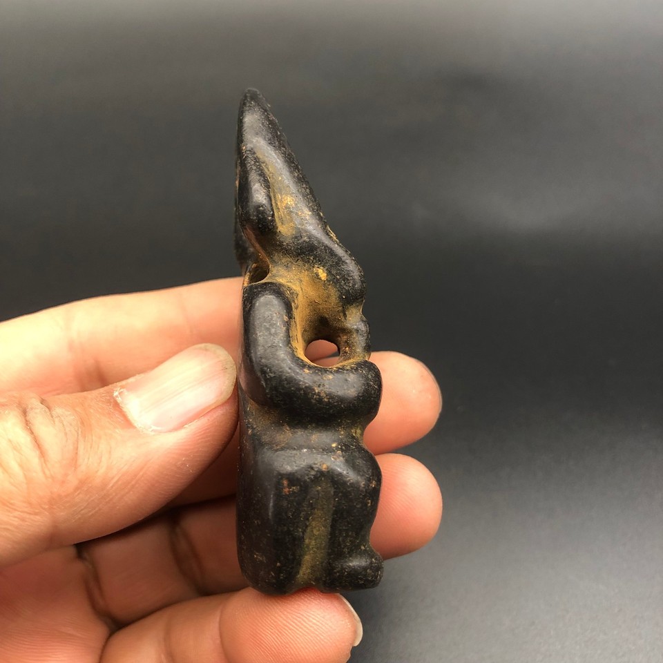 Old Hongshan Culture Meteorite Jade Hand-Carved SunGod Amulet Pendant ...