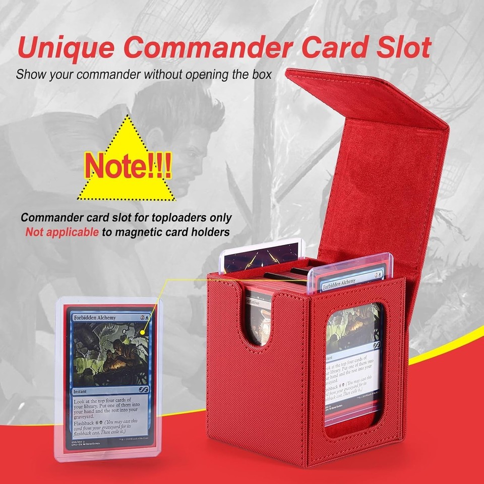 MTG Deck Box, Double Display Window MTG, Commander Deck Box Fits 120 ...